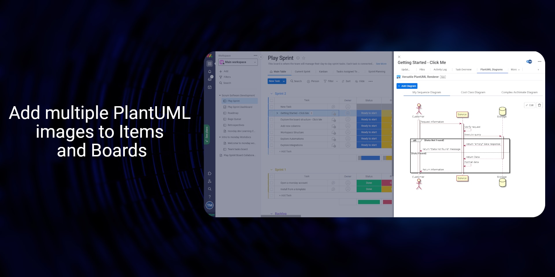 Versatile PlantUML Renderer (Delisted) • apps for monday.com